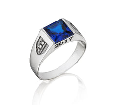 Signitas Inc | Yale University Tank Ring with Simulated Sapphire Stone