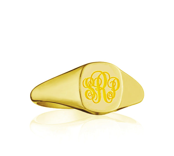 Signitas Inc | Custom Script Monogram Signet Ring